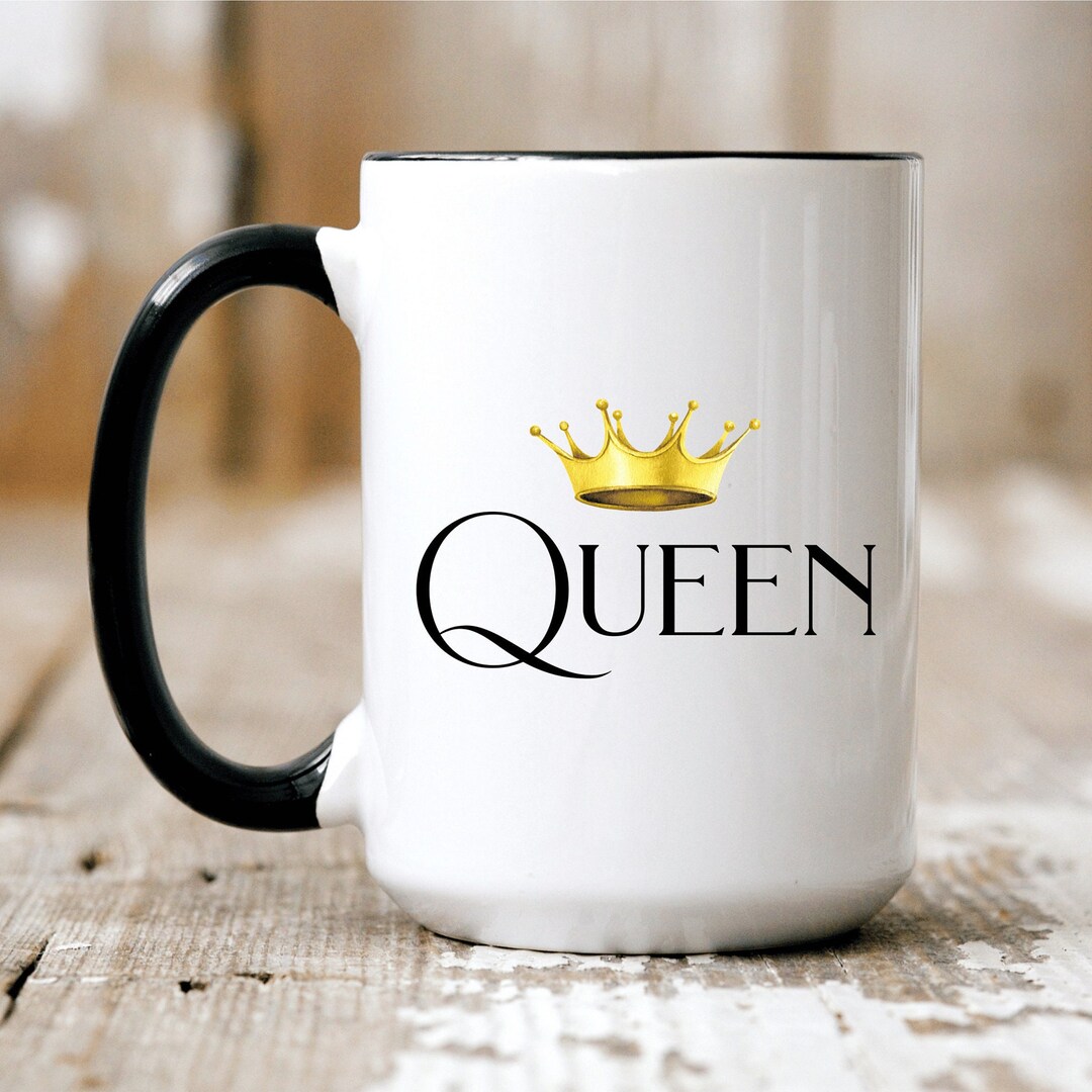 Queen Mug, Royal Crown Mug, Two-tone Ceramic Coffee Mug, Large 15oz ...