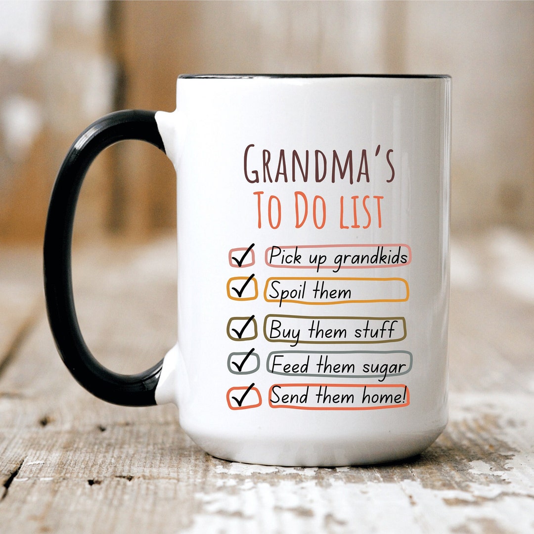 Grandma's to Do List Mug, Grandmother Gift, Two-tone Ceramic Coffee Mug ...