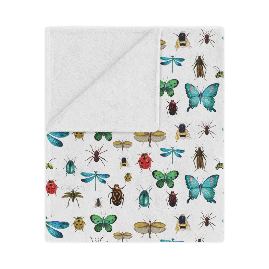 Bugs & Insects Blanket, Soft and Plush Polyester Minky Blanket, Bug ...
