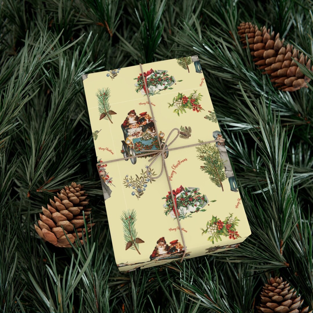 Vintage Aesthetic Christmas Wrapping Paper, 1940s/1950s Look, Retro ...