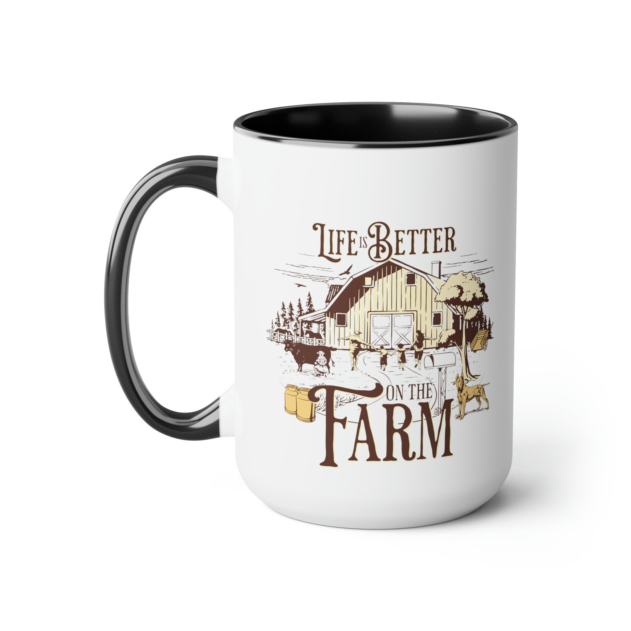 Farm Life Mug, Life is Better on the Farm Mug, Two-tone Coffee Mug ...