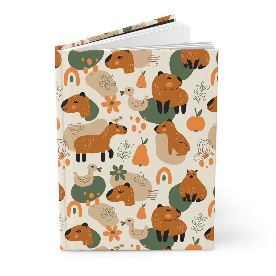 Capybara Journal, Blank Hardcover Notebook Matte Cover, Capybara Lover ...