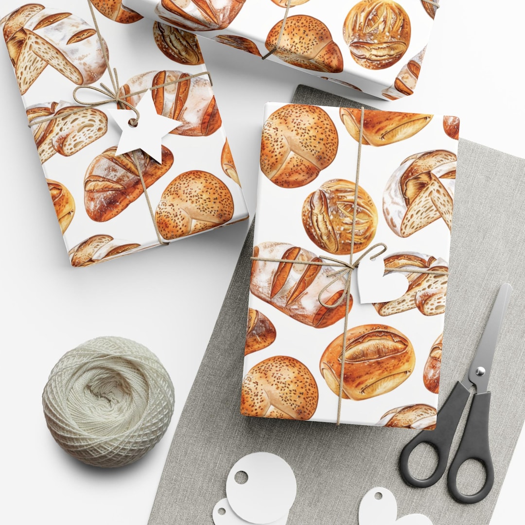 Sourdough Bread Gift Wrap, Bread Baker Wrapping Paper, All Occasion ...