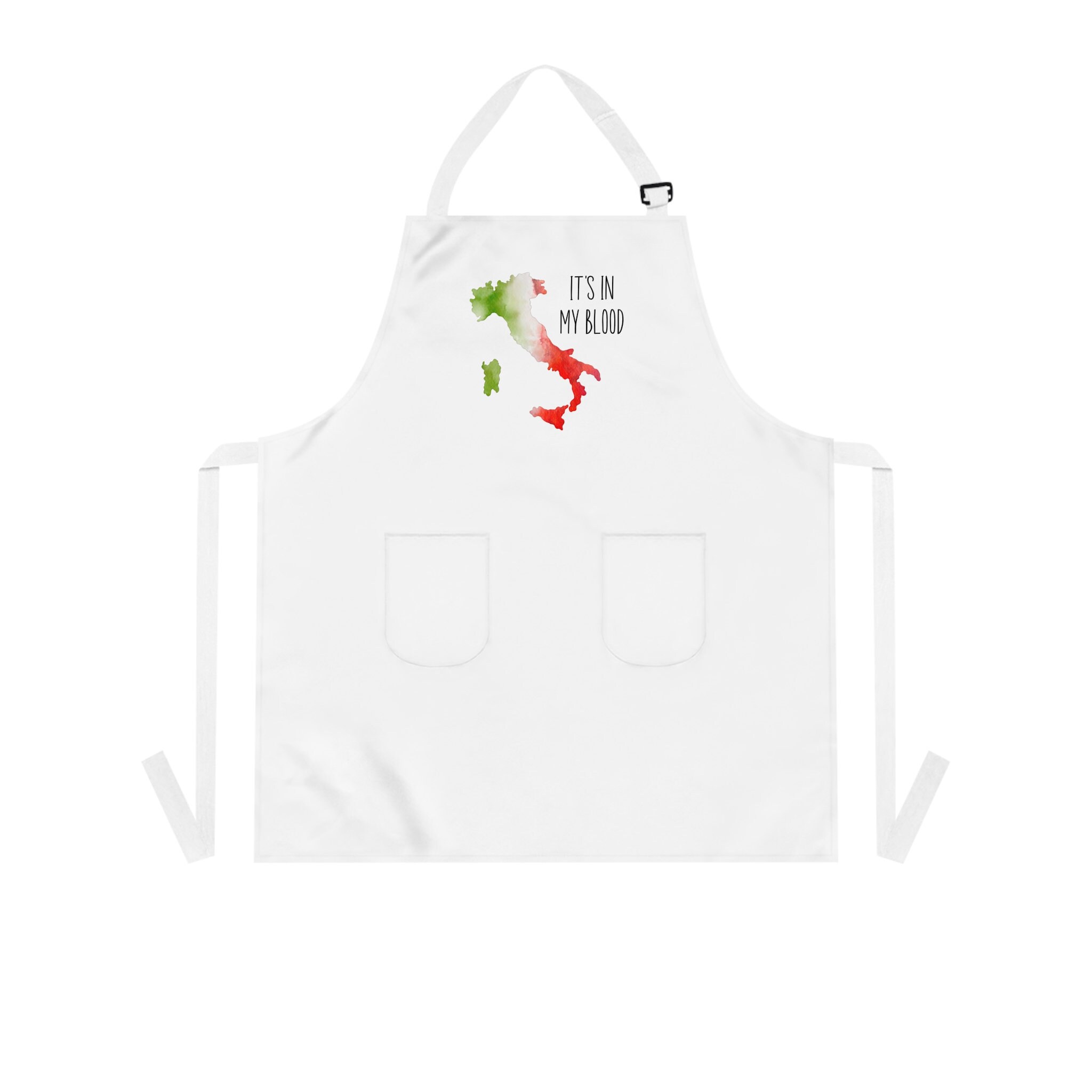 Italian Apron, Italy Red White & Green Map, It's in My Blood, Italian ...
