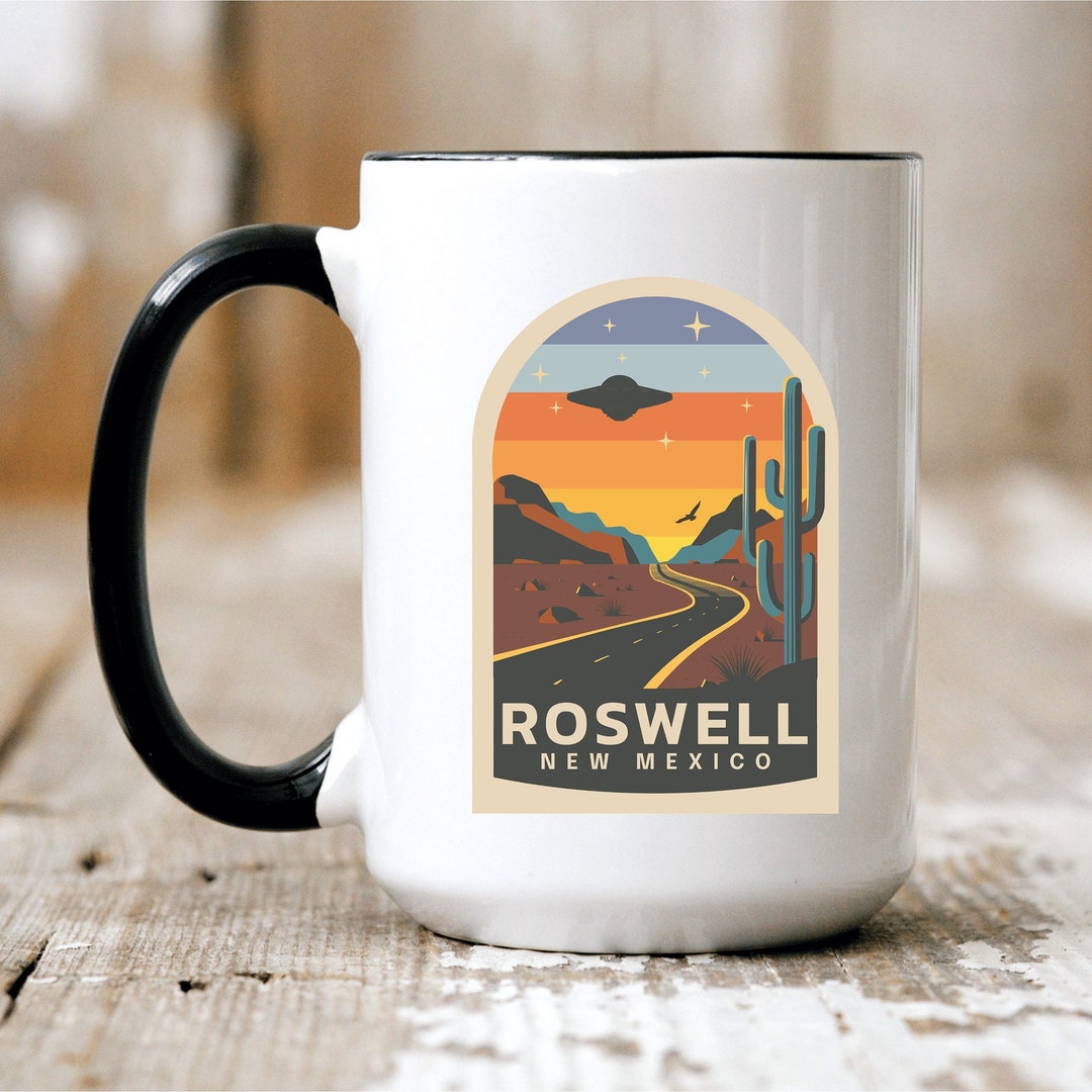 Roswell New Mexico Mug, UFO Graphic, Two-tone Coffee Mug, Large 15oz ...