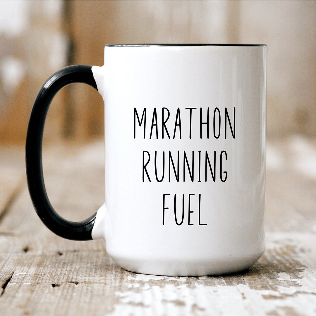 Marathon Running Fuel Mug, Funny Marathon Runner Gift, Two-tone Ceramic ...