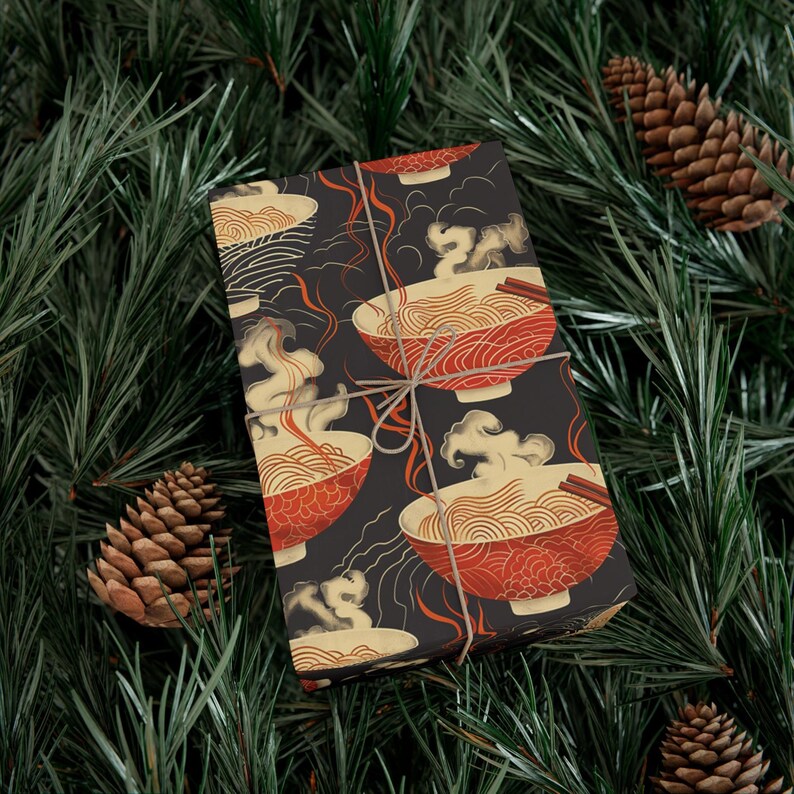Ramen Gift Wrap, Japanese Aesthetic, Asian Noodles Wrapping Paper, All ...