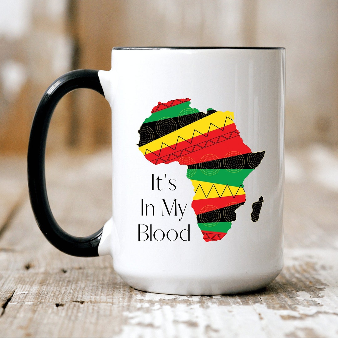 Africa Mug, Africa Map, African Heritage Gift, It's in My Blood, Two ...
