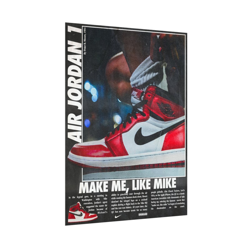 Air Jordan 1 Poster Print, White/black/sky Blue, Wall Art, Sneaker ...