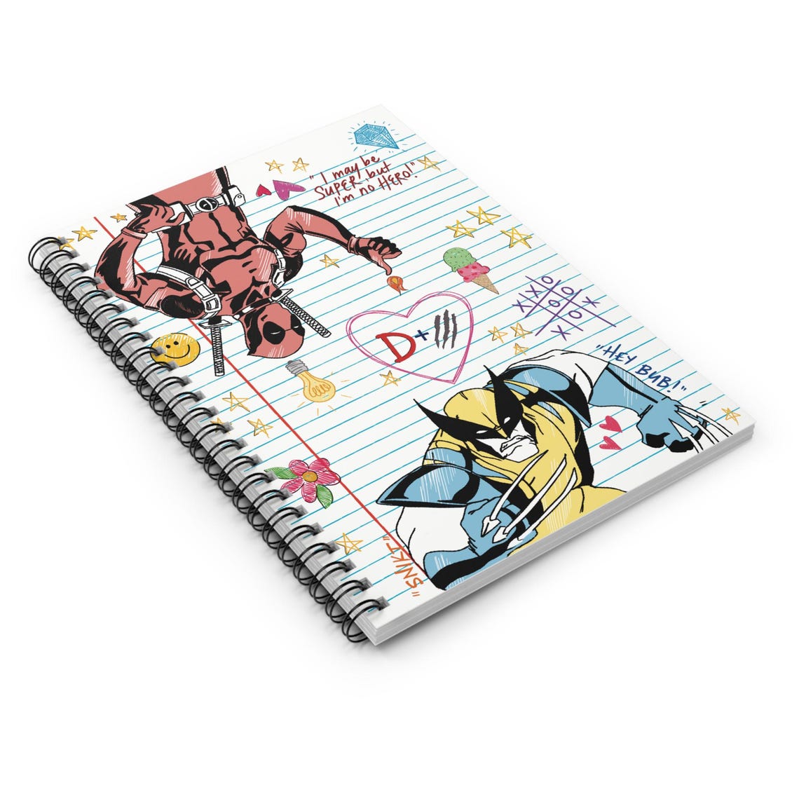 Wolverine and Deadpool, Superhero Spiral Notebook - Ruled Line, Back to ...
