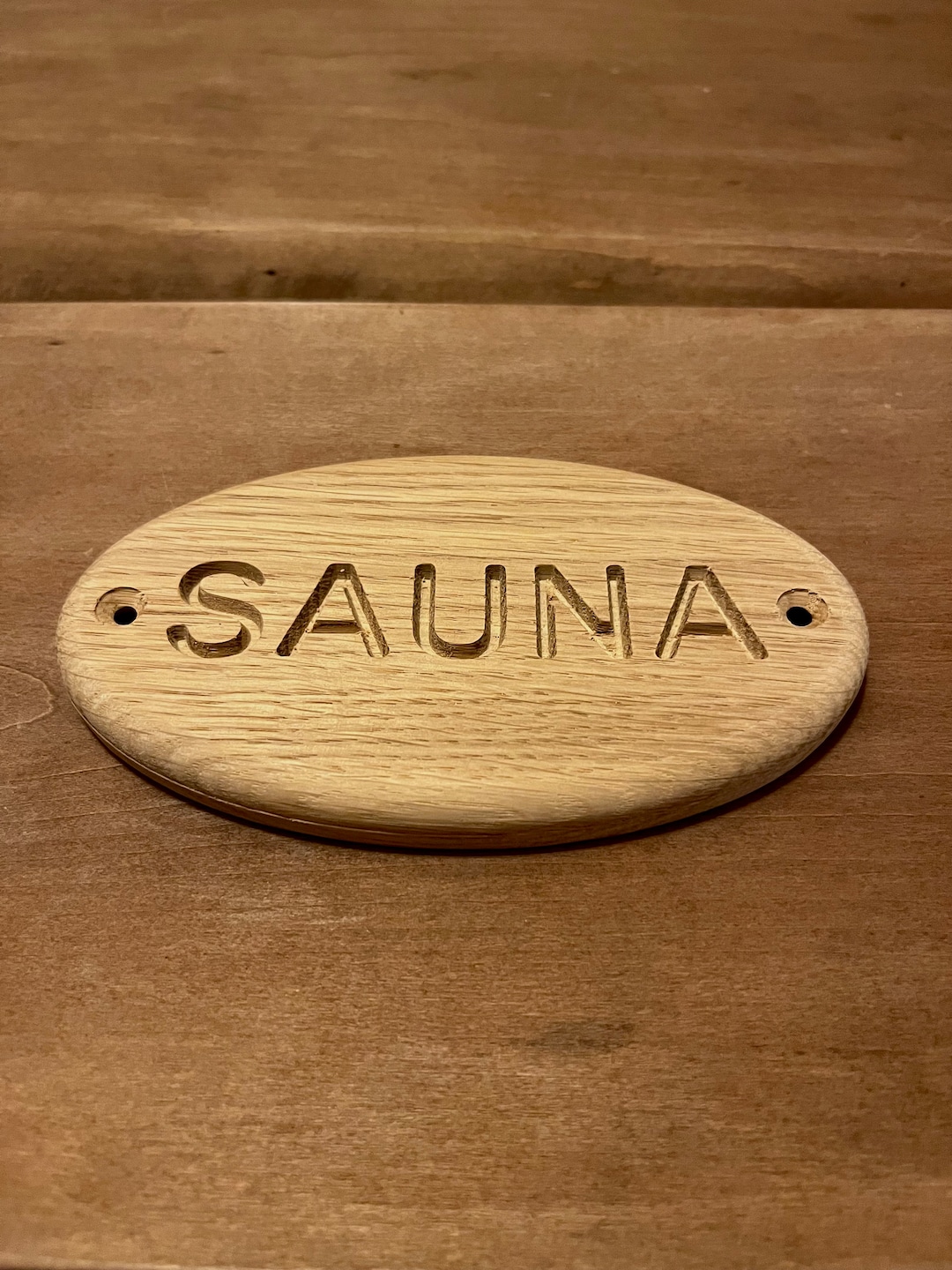 Oak Sauna Door Sign: Elegant Accent for Your Sauna Space (130x80mm) (5. ...