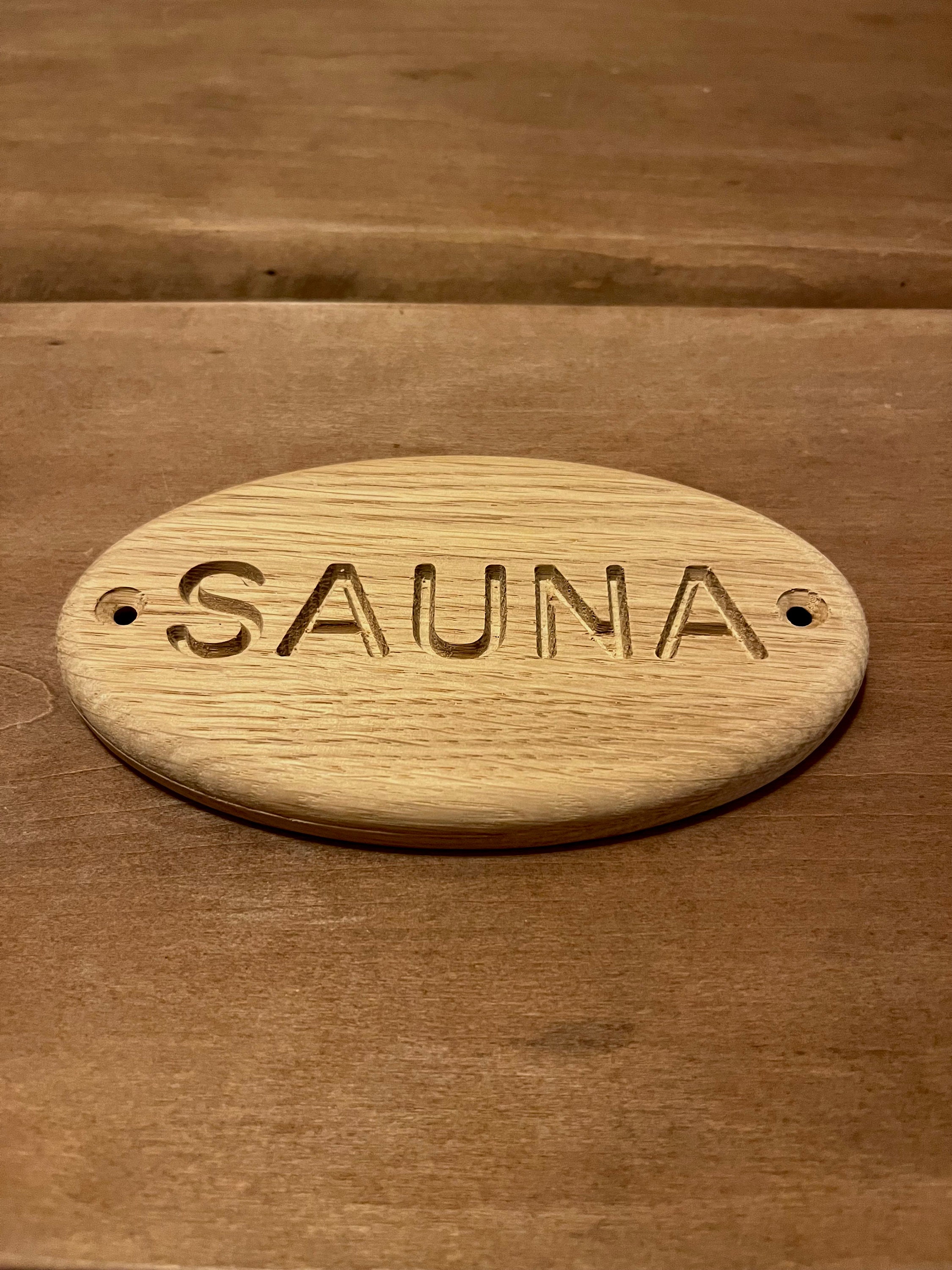 Oak Sauna Door Sign: Elegant Accent for Your Sauna Space (130x80mm) (5. ...