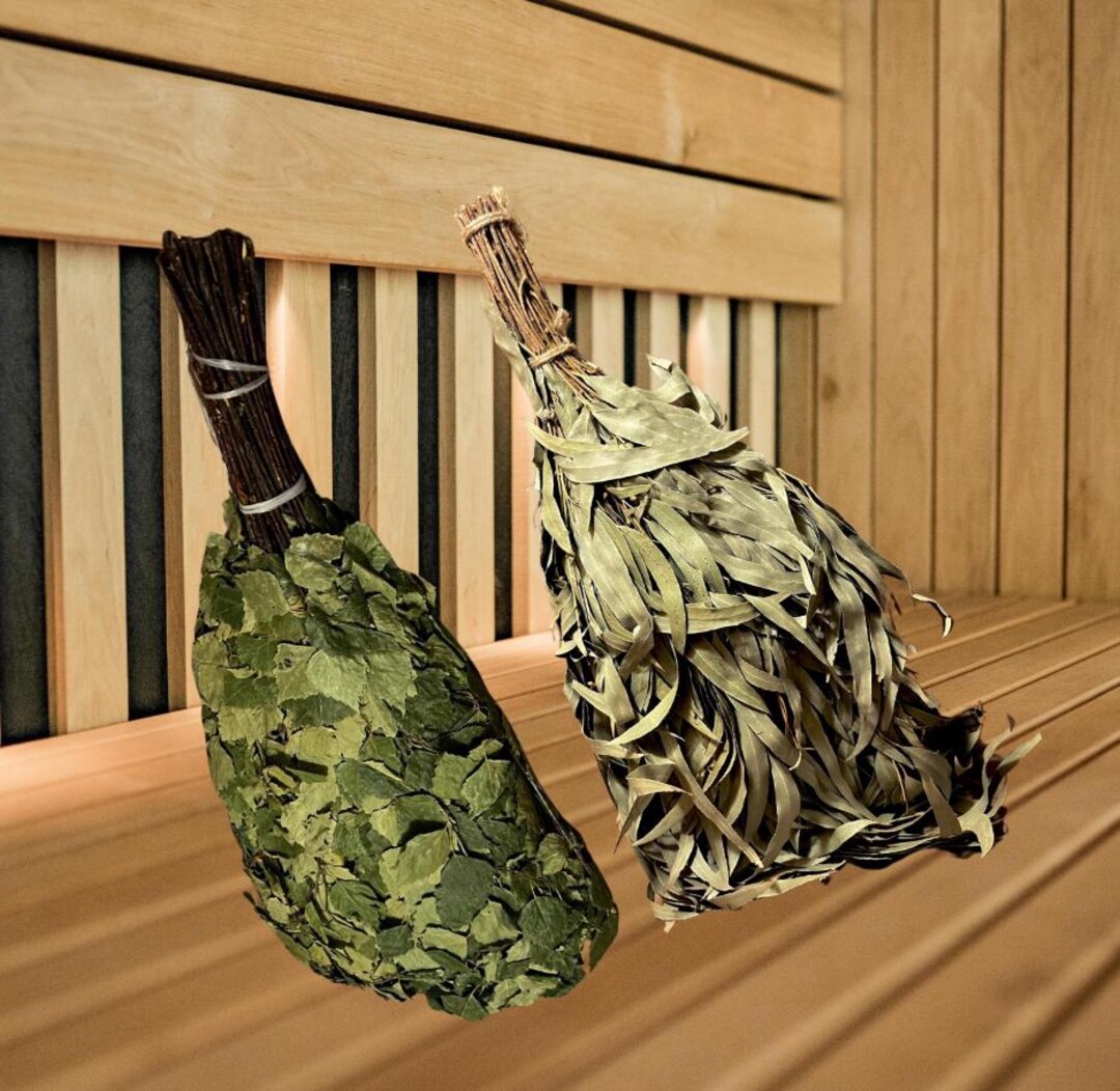 Eucalyptus & Birch Sauna Broom Set – Traditional Finnish Sauna Whisks ...