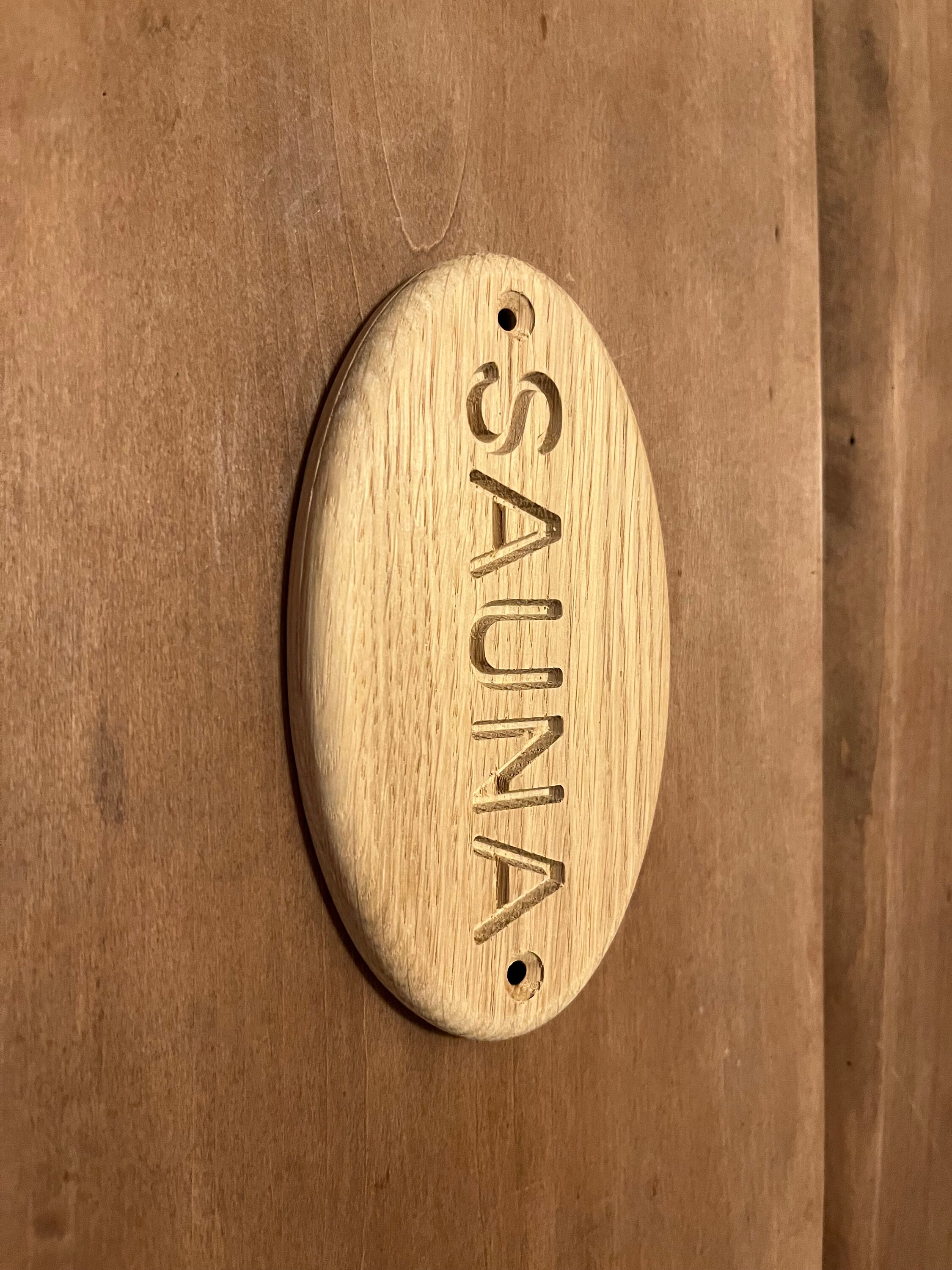 Oak Sauna Door Sign: Elegant Accent for Your Sauna Space (130x80mm) (5. ...