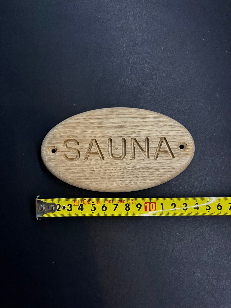 Oak Sauna Door Sign: Elegant Accent for Your Sauna Space (130x80mm) (5. ...