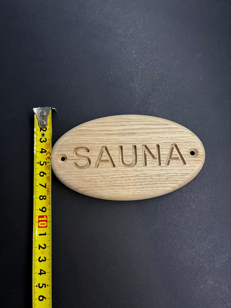 Oak Sauna Door Sign: Elegant Accent for Your Sauna Space 130x80mm 5.12 ...