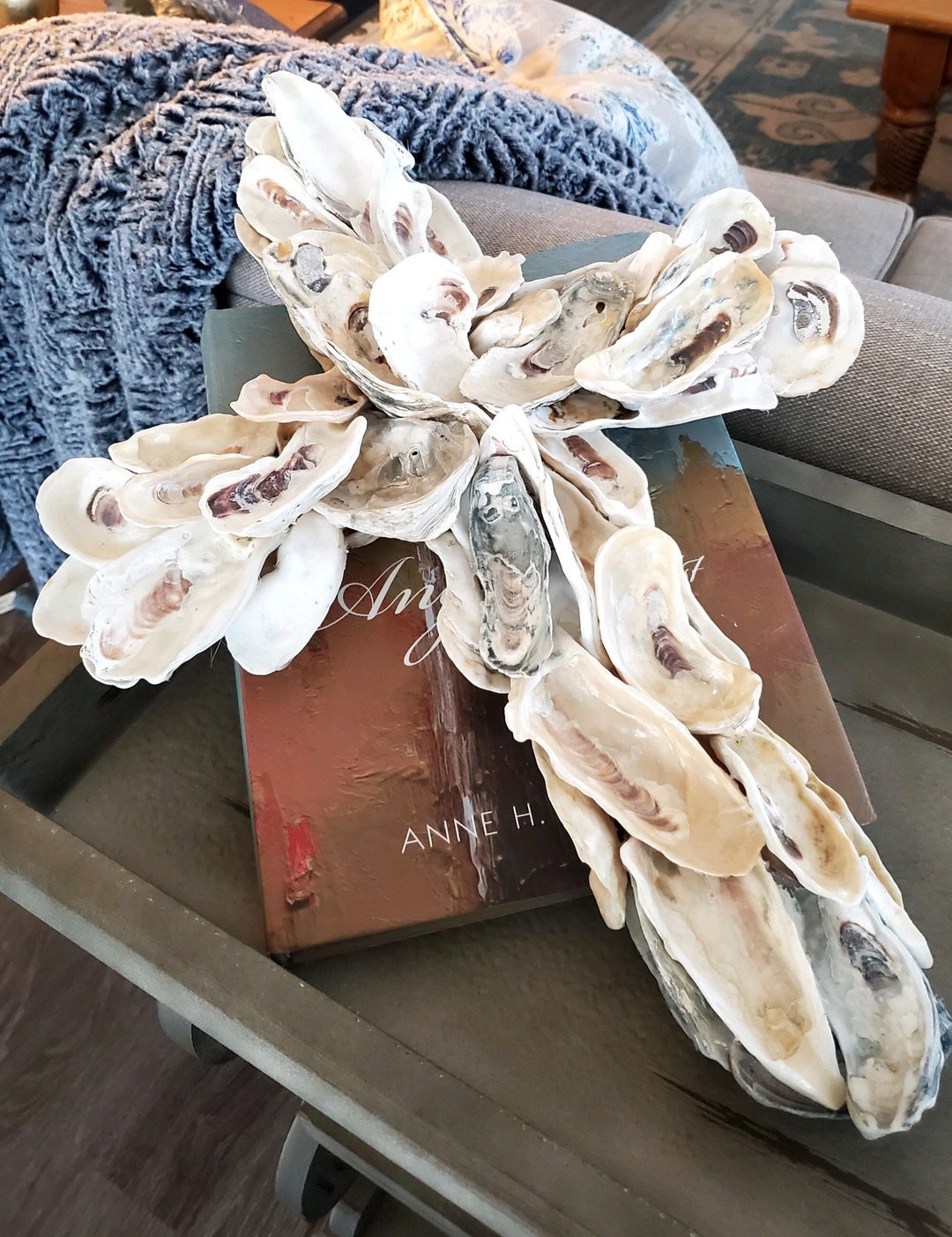 Oyster Shell Cross Wall Art Sculpture Home Decor - Etsy