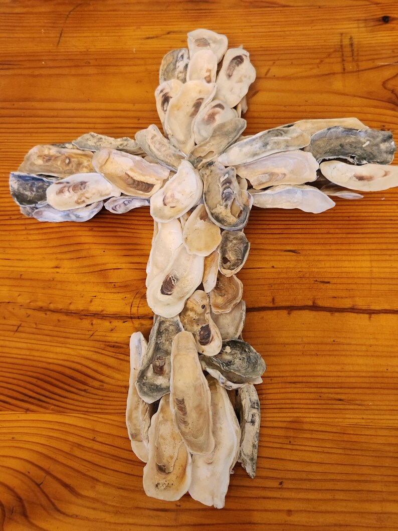 Oyster Shell Cross Wall Art Sculpture Home Decor - Etsy