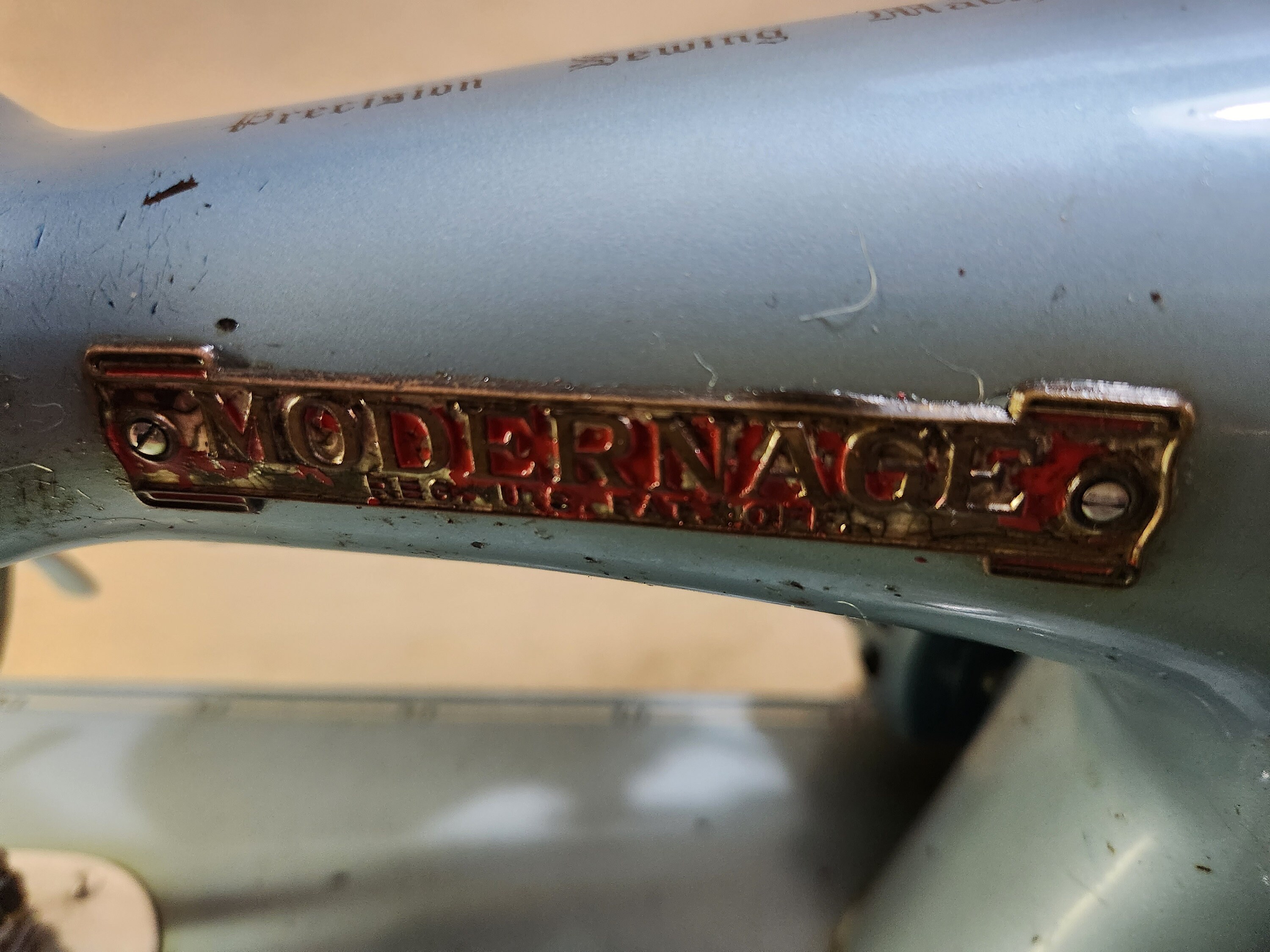 Vintage 1950s Modernage Sewing Machine Deluxe Precision Blue - Etsy