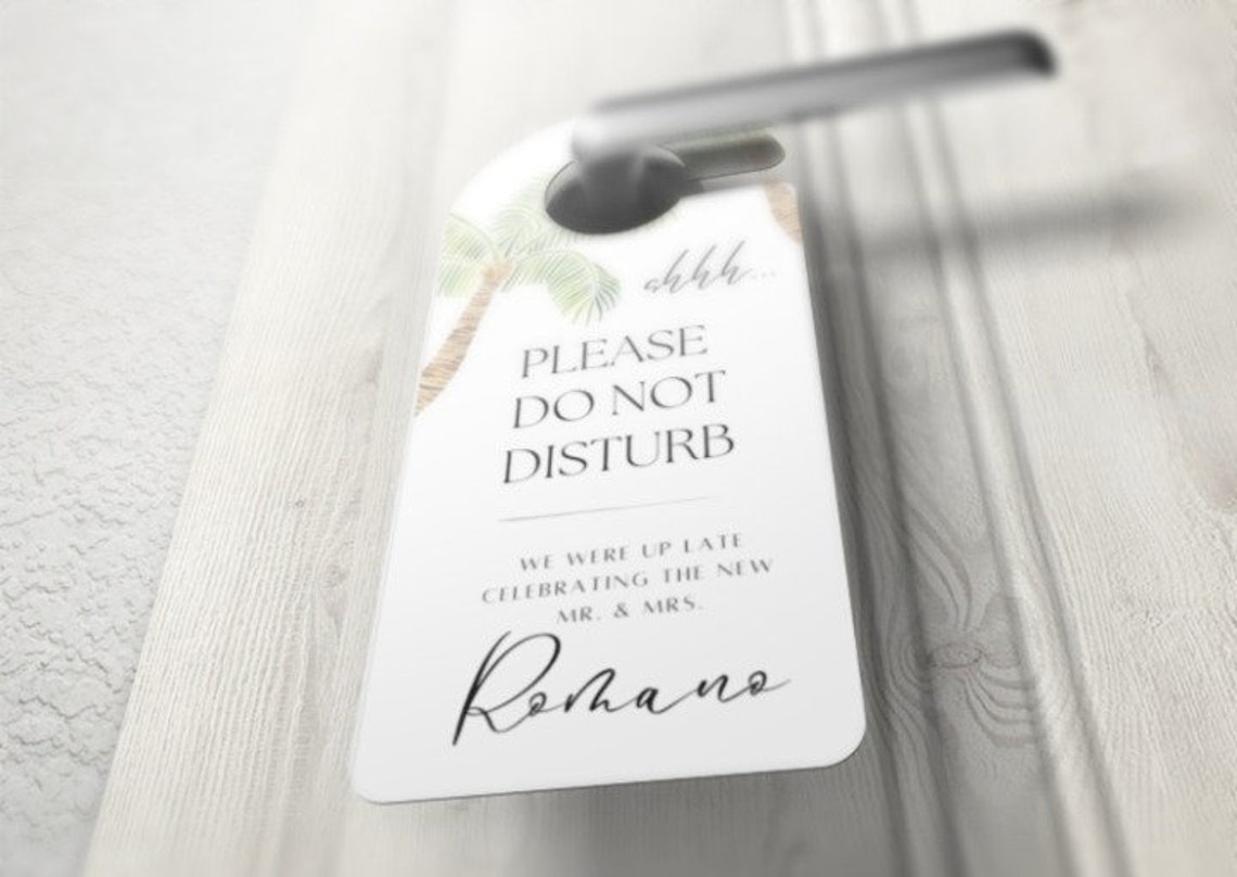 Tropical Door Hanger Template, Editable Wedding Door Hanger Template ...