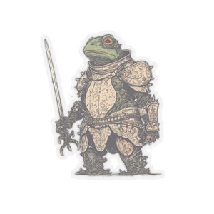 Frog Medieval Knight Sticker: Whimsical and Charming Decal for Frog and ...