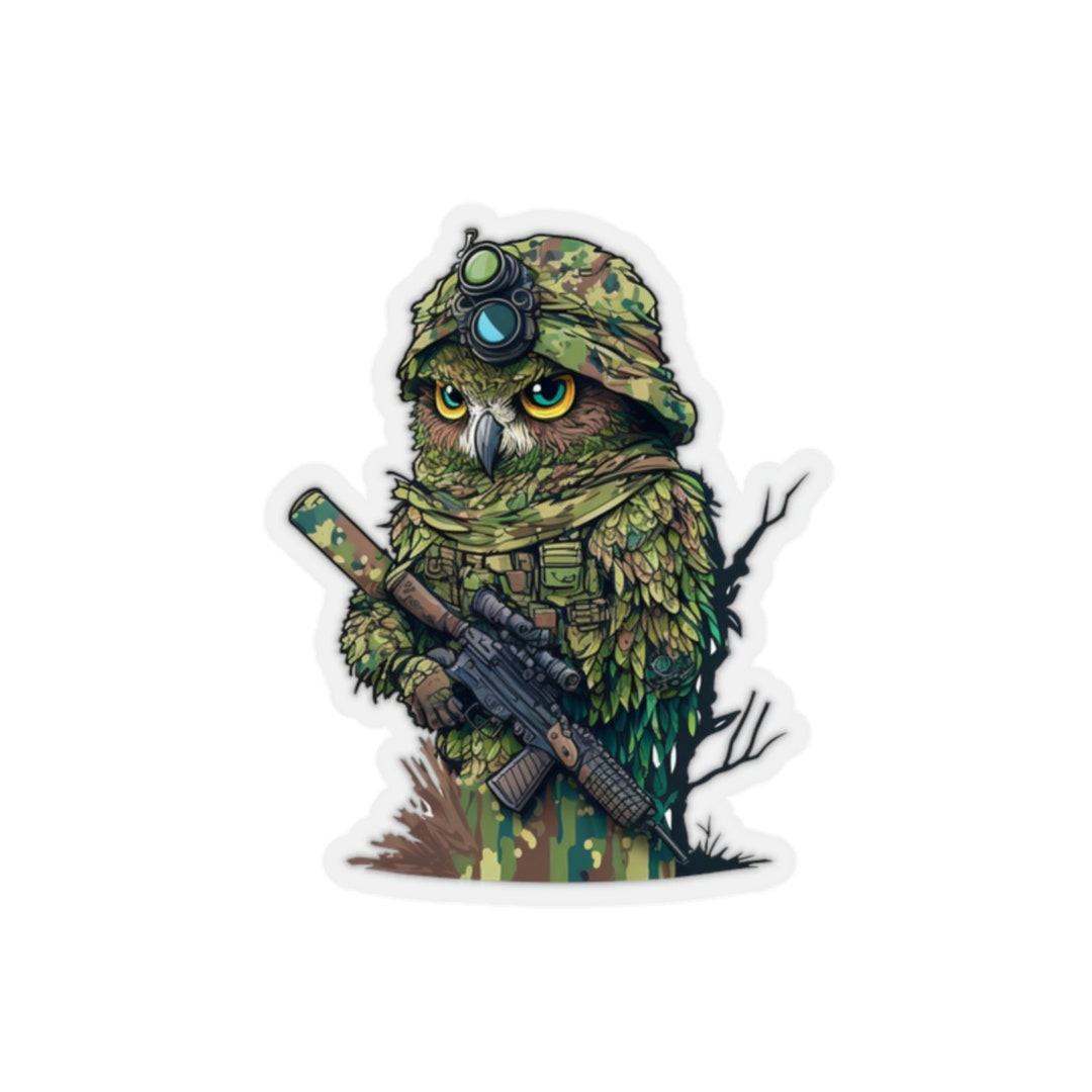 Military-style Owl With Sniper Rifle Intricately Designed and Durable ...