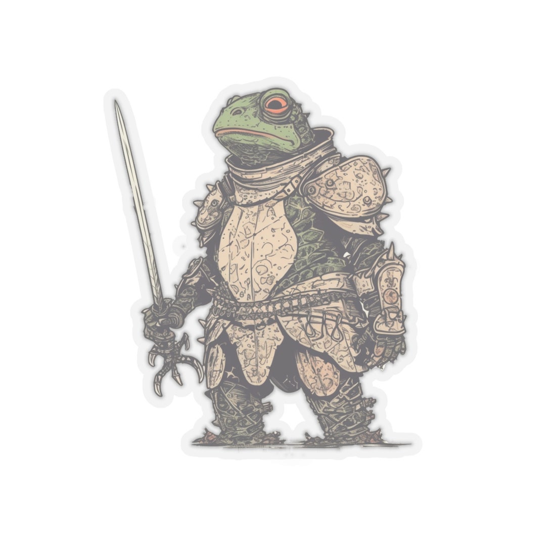 Frog Medieval Knight Sticker: Whimsical and Charming Decal for Frog and ...