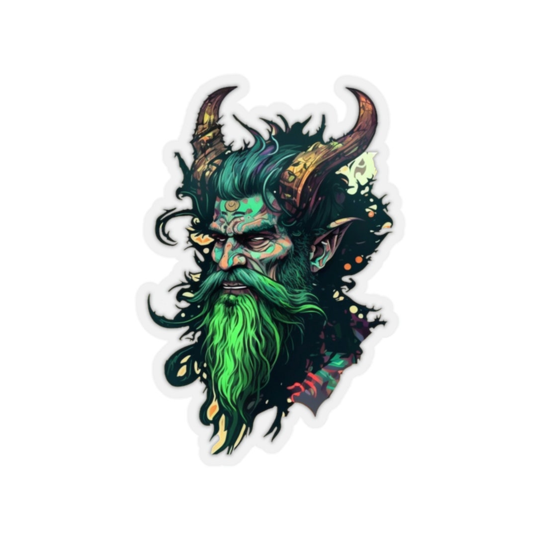 Green Mythical Satyr/faun Goat Man Sticker - Add a Touch of Folklore to ...
