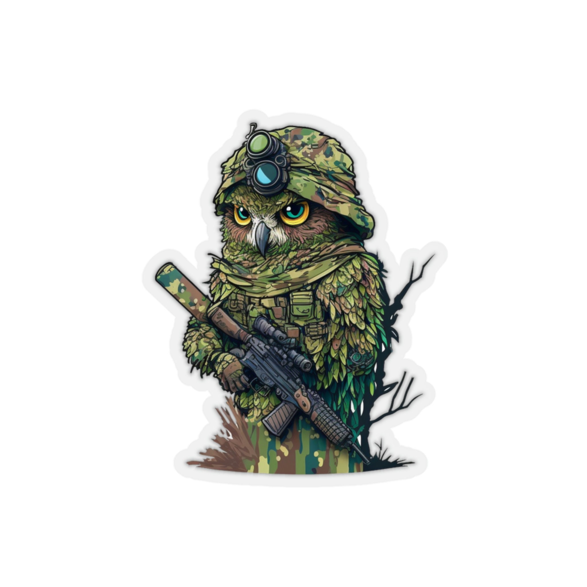 Military-style Owl With Sniper Rifle Intricately Designed - Etsy