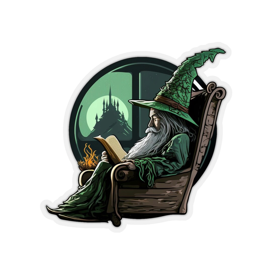 Green Wizard Reading - Etsy