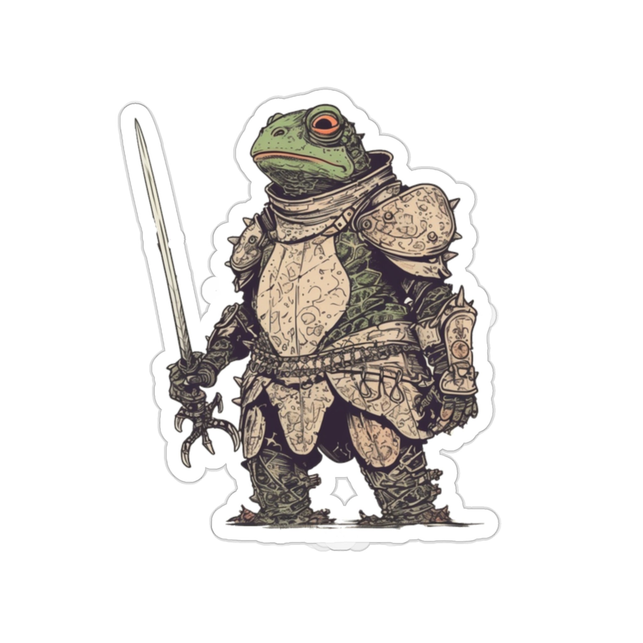 Frog Medieval Knight Sticker: Whimsical and Charming Decal for - Etsy