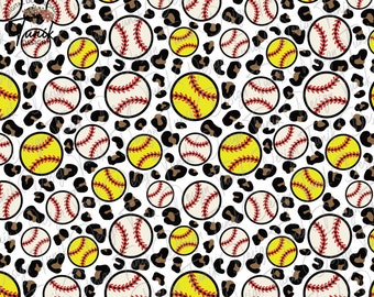 Seamless Softball and Baseball Leopard Pattern Png, Sublimate Download ...