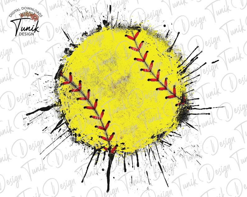 Softball PNG Splatter Softball Png Digital Download Grunge - Etsy