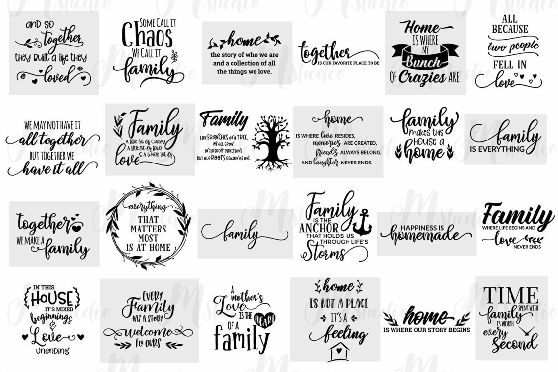 Family Quotes Svg Bundle, 24 Quotes Bundle - Etsy