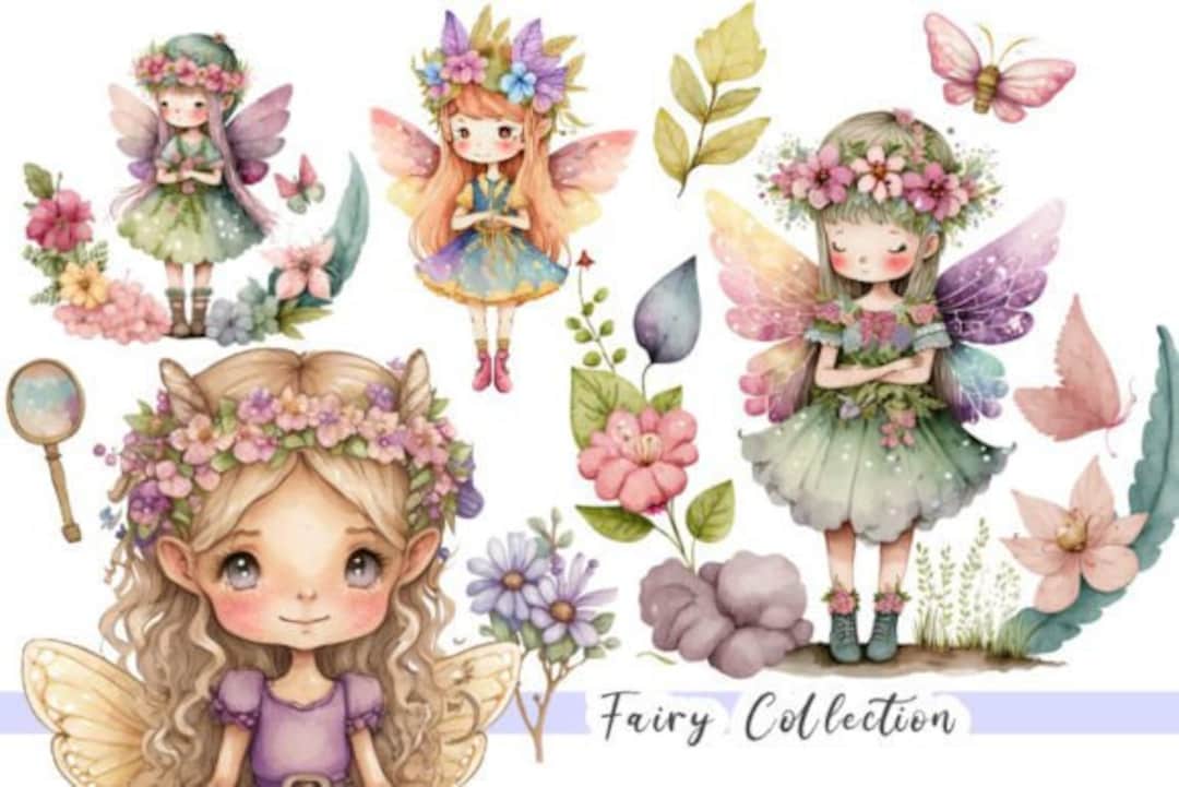Fairy Watercolor Clipart Png, Whimsical Clip Art, Cute Fairy, Magic ...