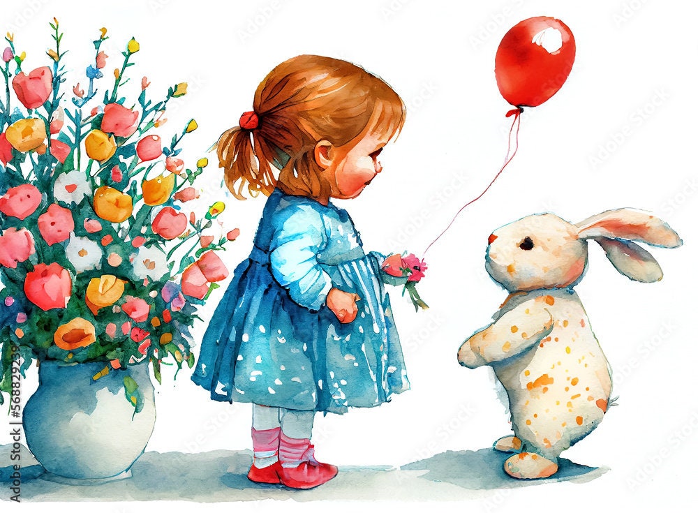 Printable Easter Watercolor Painting , Nursery Decor, Easter Crafts ...