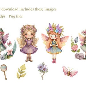 Fairy Watercolor Clipart Png, Whimsical Clip Art, Cute Fairy, Magic ...