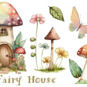 Watercolor Spring Fairy Clipart Bundle, Spring Fairy Garden With Tiny ...