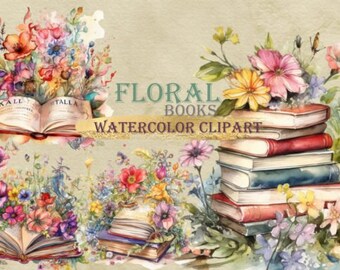 Watercolor Books Clipart Set,hand Painted,student,diary,book Stack ...