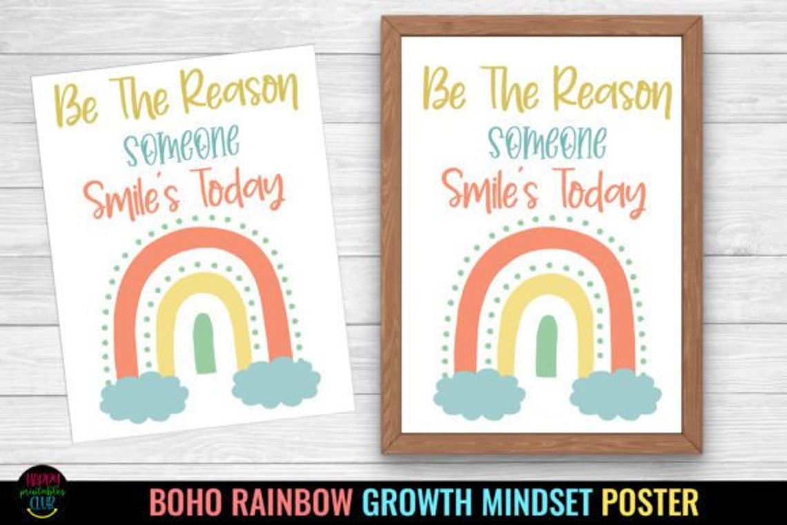 Boho Rainbow Growth Mindset Posters Bundle I Bulletin Board Posters I ...