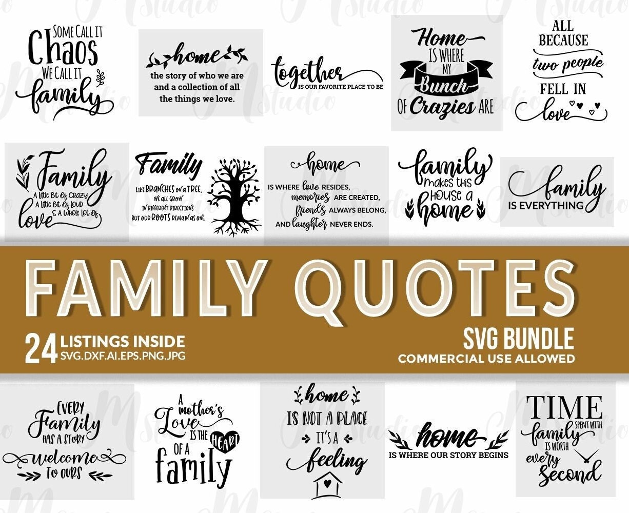 Family Quotes Svg Bundle, 24 Quotes Bundle - Etsy