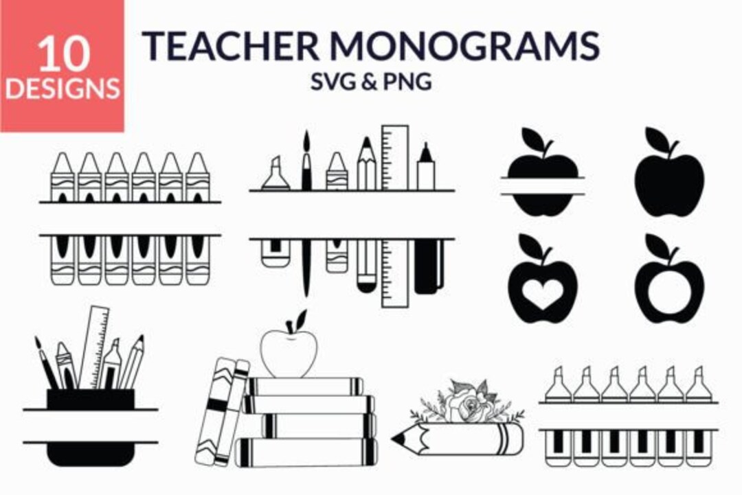 School Monogram Bundle, Teachermonogram, Teacher Svg| Back to School ...