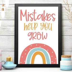 Boho Rainbow Growth Mindset Posters Bundle I Bulletin Board Posters I ...