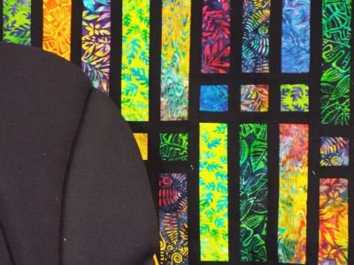 Floral Batik Wall Quilt or Lap Blanket 54 X 60 Inches Quilt Top or ...