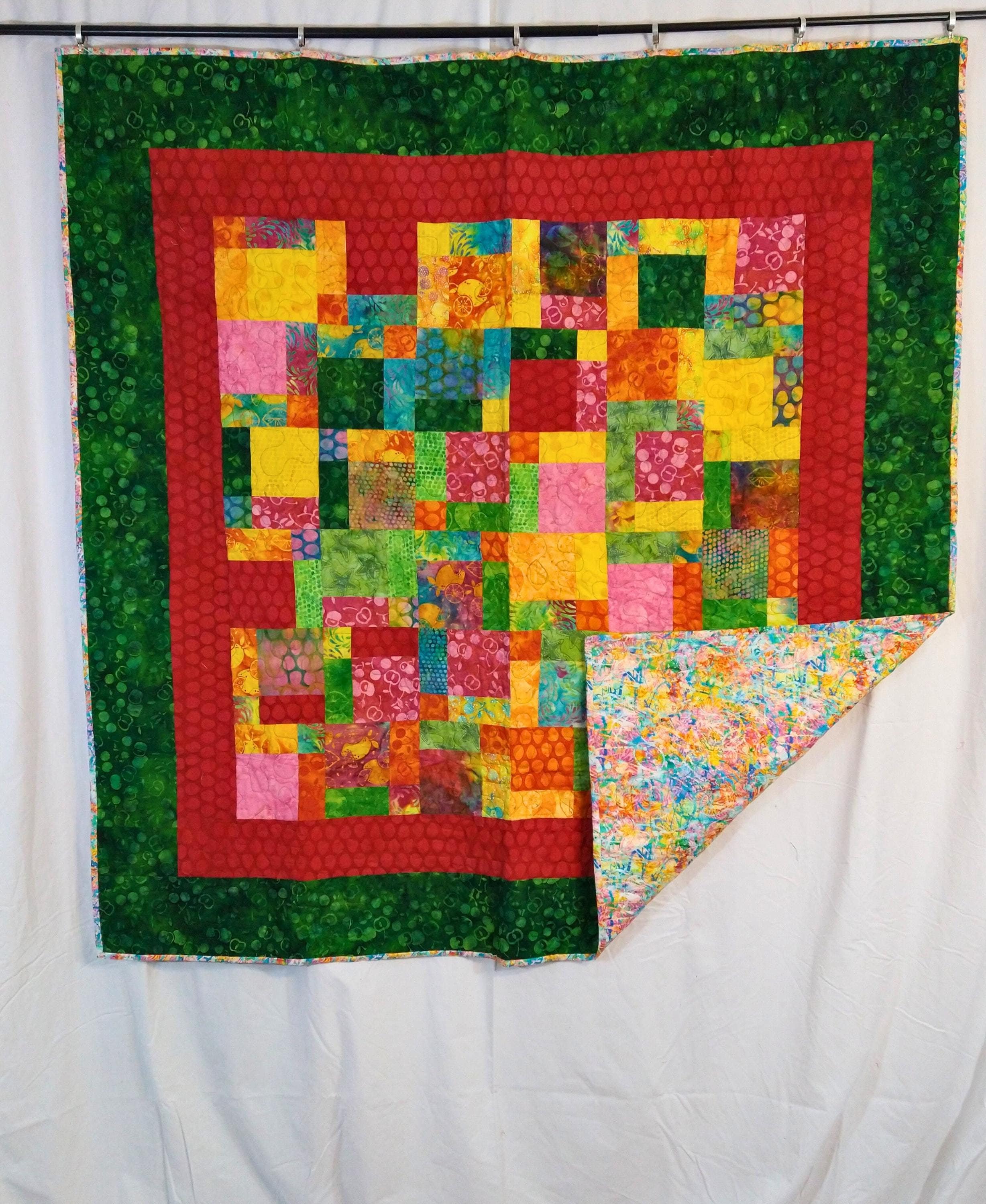 Fruit Batik Crib. Lap , or Wall Hanging Quilt 58 X 58 Inches - Etsy