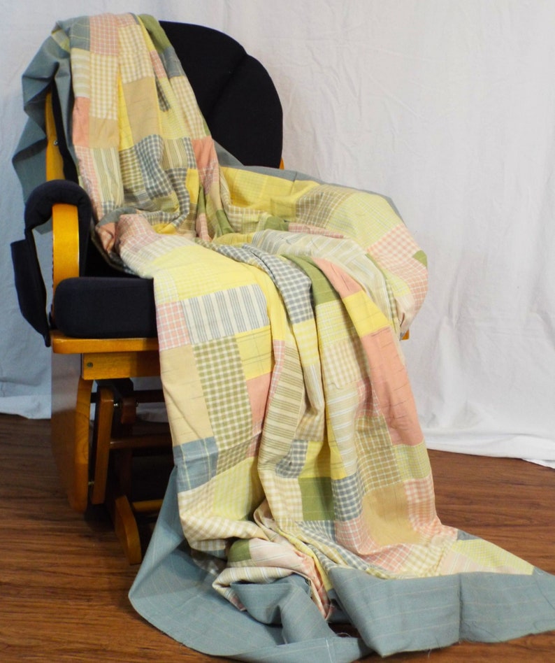 Queen Size Pastel Flannel Quilt - Etsy