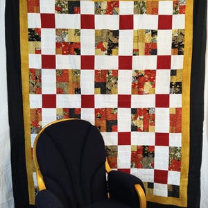 Asian Influence Wall Quilt or Lap Blanket 64 X 76 Inches - Quilt Top or ...
