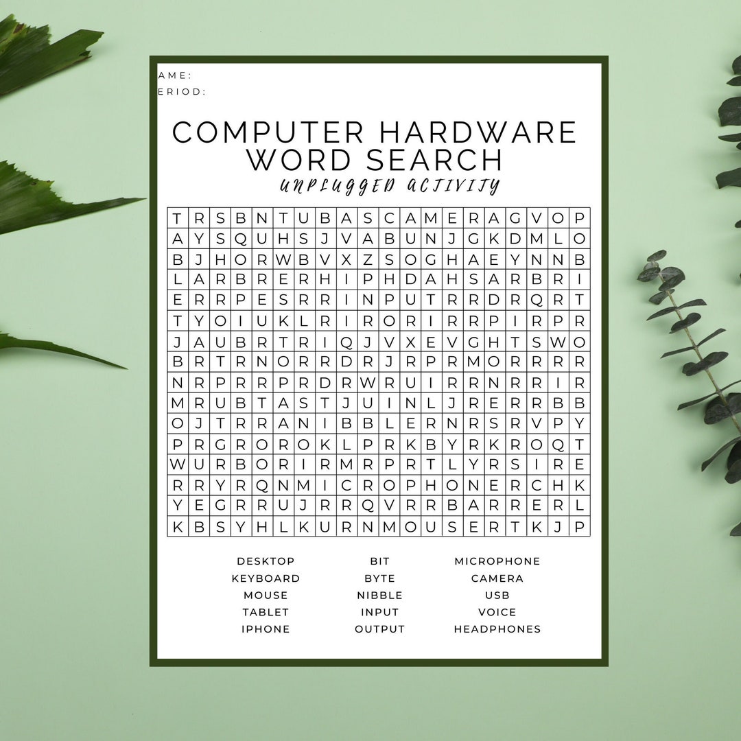 Computer Hardware Word Search Etsy Computer Hardware Word Search Etsy