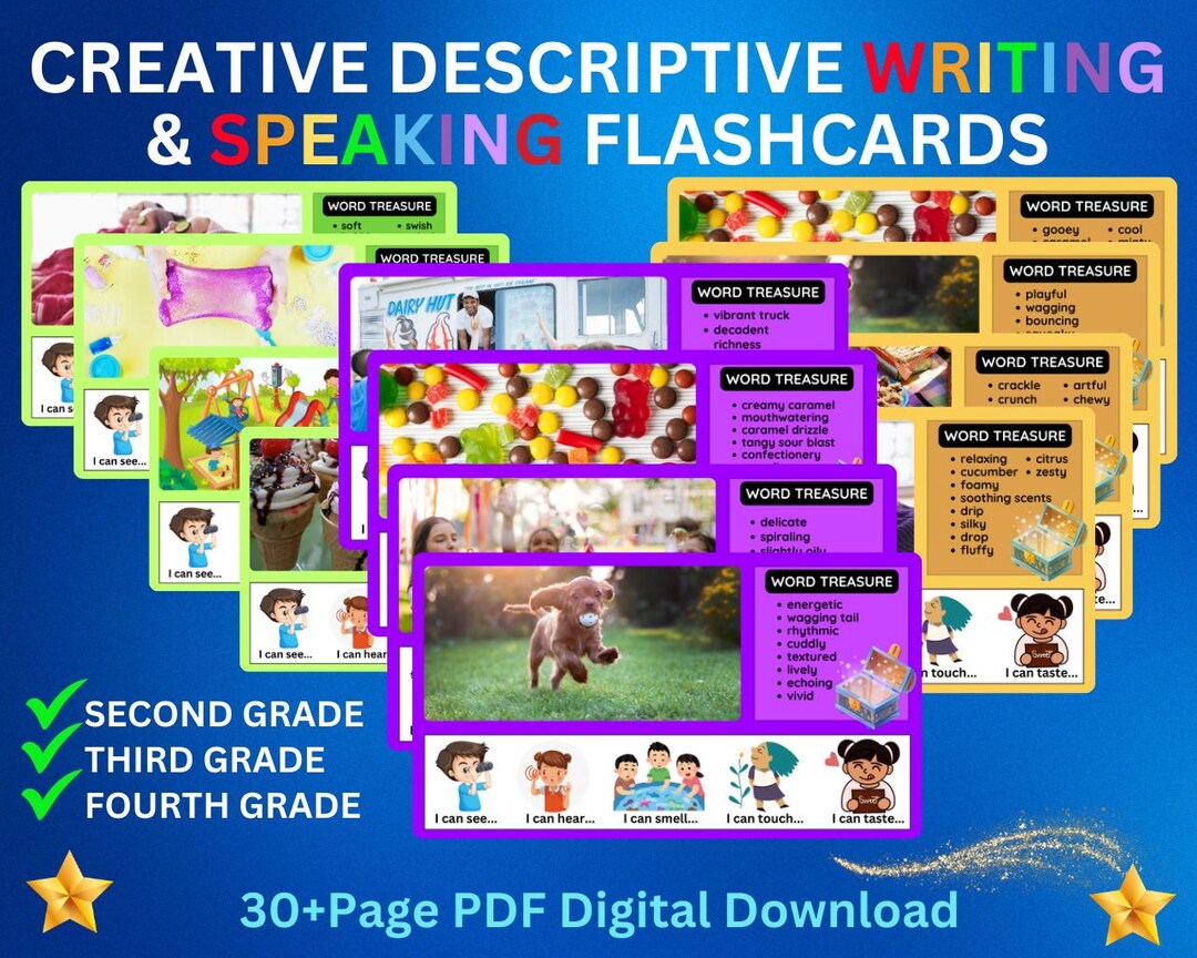 5 Senses Writing Prompts, Kids Educational Activity (PDF) - Etsy