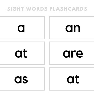 100 Printable Fry's First Hundred Sight Word Flashcards, Kindergarten ...